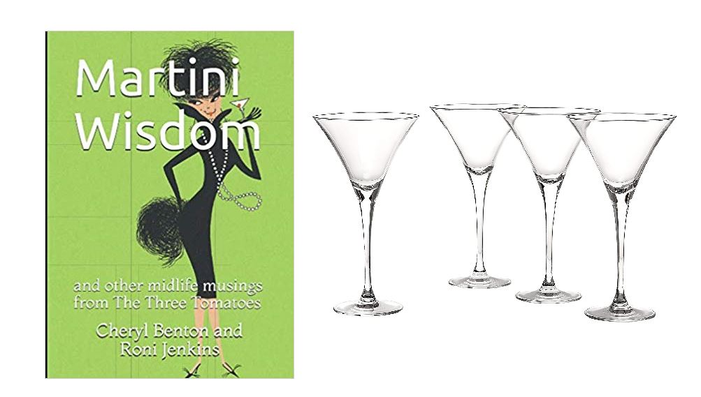 martini book and glasses - The Three Tomatoes