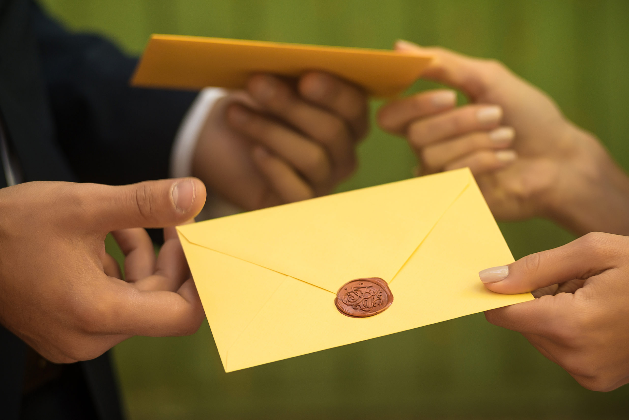 Letter. Envelope. Postman delivered a letter - The Three Tomatoes