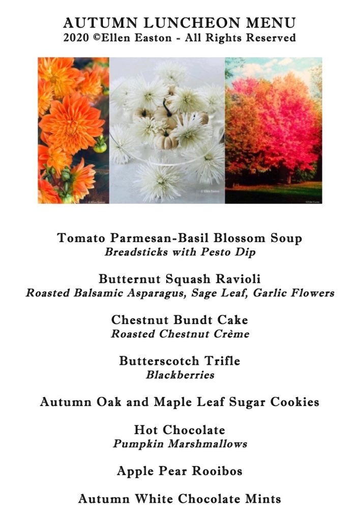 Autumn Luncheon Menu - The Three Tomatoes