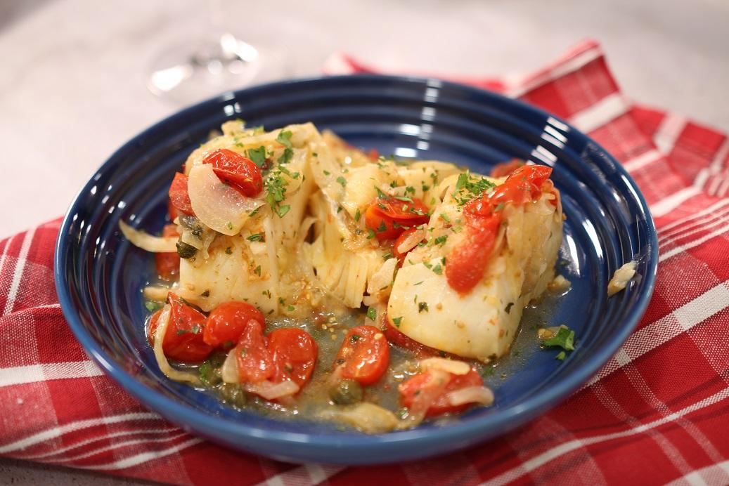 Acqua Pazza or Crazy Water Cod Fish Recipe - The Three Tomatoes