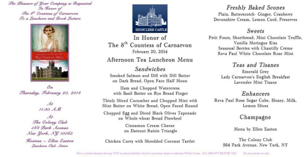 Afternoon Tea Reception Menu - The Three Tomatoes
